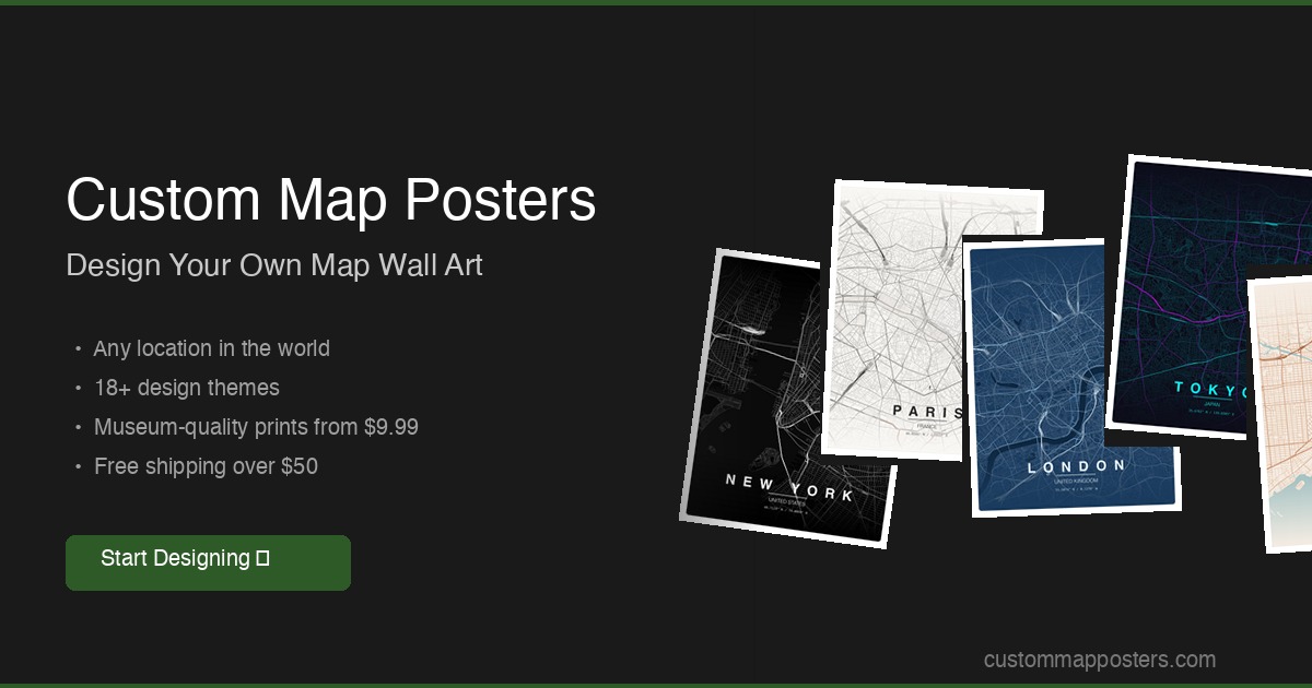 Custom Map Posters | Design Your Own Map Wall Art